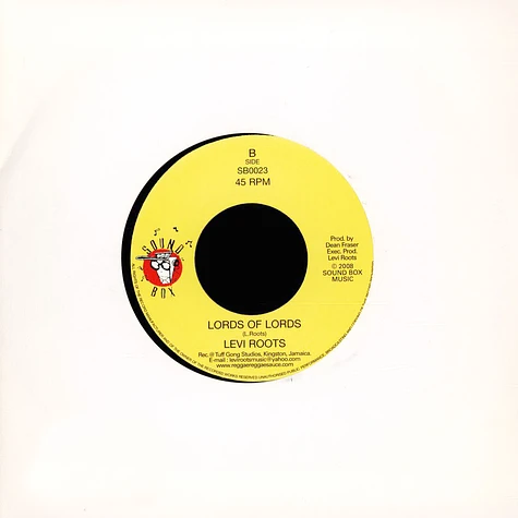 Levi Roots - Lord Of Lords / King Of Kings (The Crowning) - Vinyl 7" | HHV