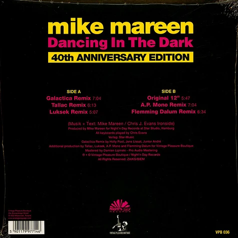 Mike Mareen - Dancing In The Dark 40th Anniversary - Vinyl 12" - 2025 ...