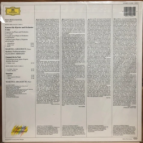 Maurice Ravel, Martha Argerich, Berliner Philharmoniker, Claudio Abbado ...