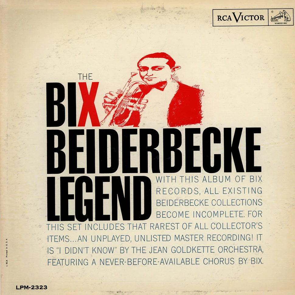 Bix Beiderbecke - The Bix Beiderbecke Legend - Vinyl LP - 1961 - US ...