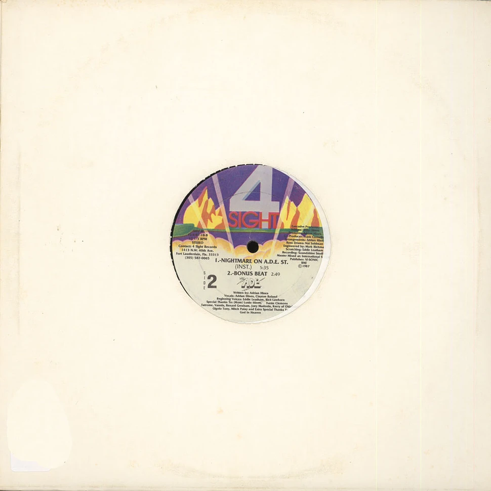 MC ADE - Nightmare On A.D.E. St. - Vinyl 12" - 1987 - US - Original | HHV