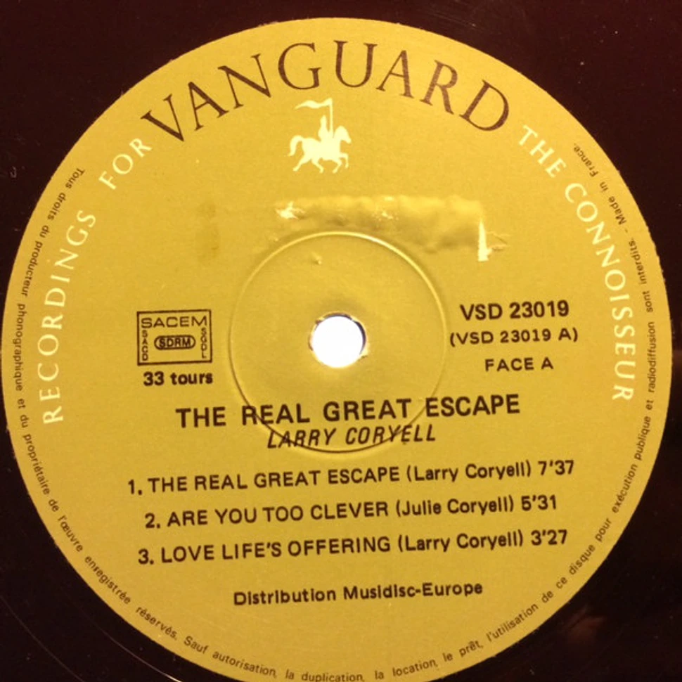 Larry Coryell - The Real Great Escape - Vinyl LP - 1973 - FR - Reissue ...