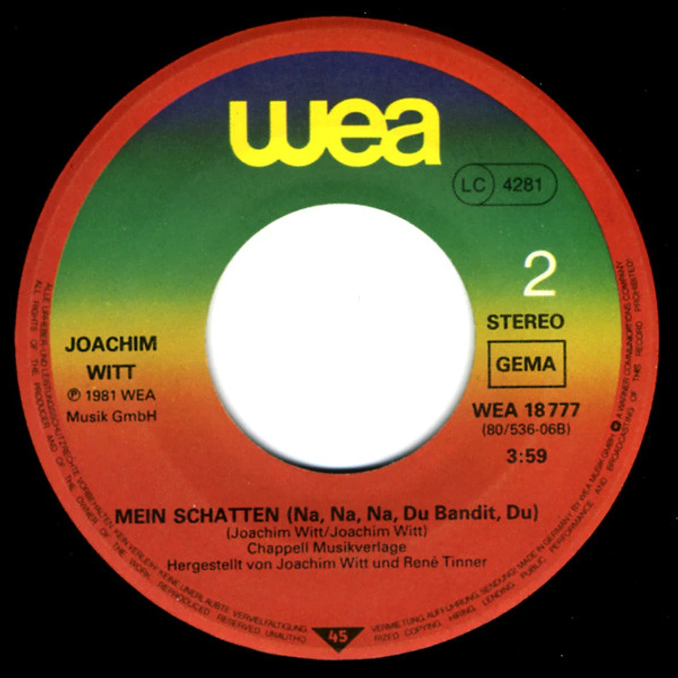 Joachim Witt - Goldener Reiter - Vinyl 7" - 1981 - DE - Original | HHV