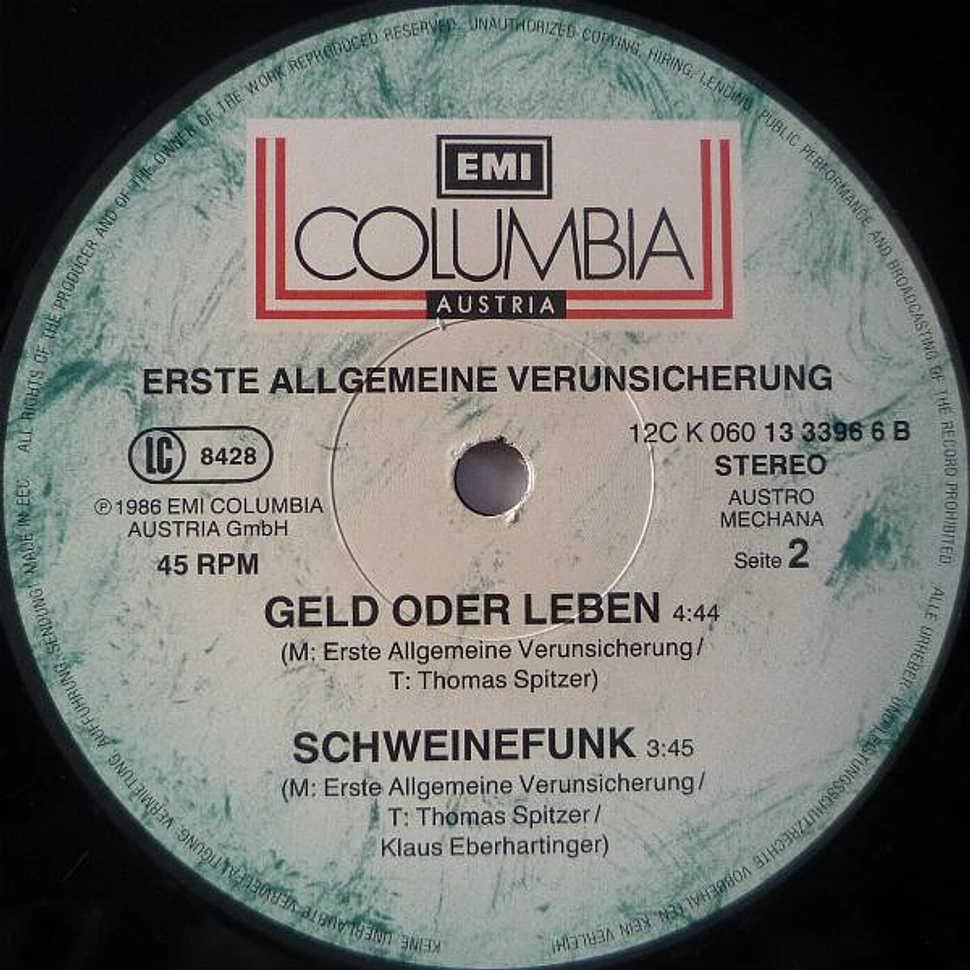 EAV (Erste Allgemeine Verunsicherung) - Fata Morgana - Vinyl 12" - 1986 ...