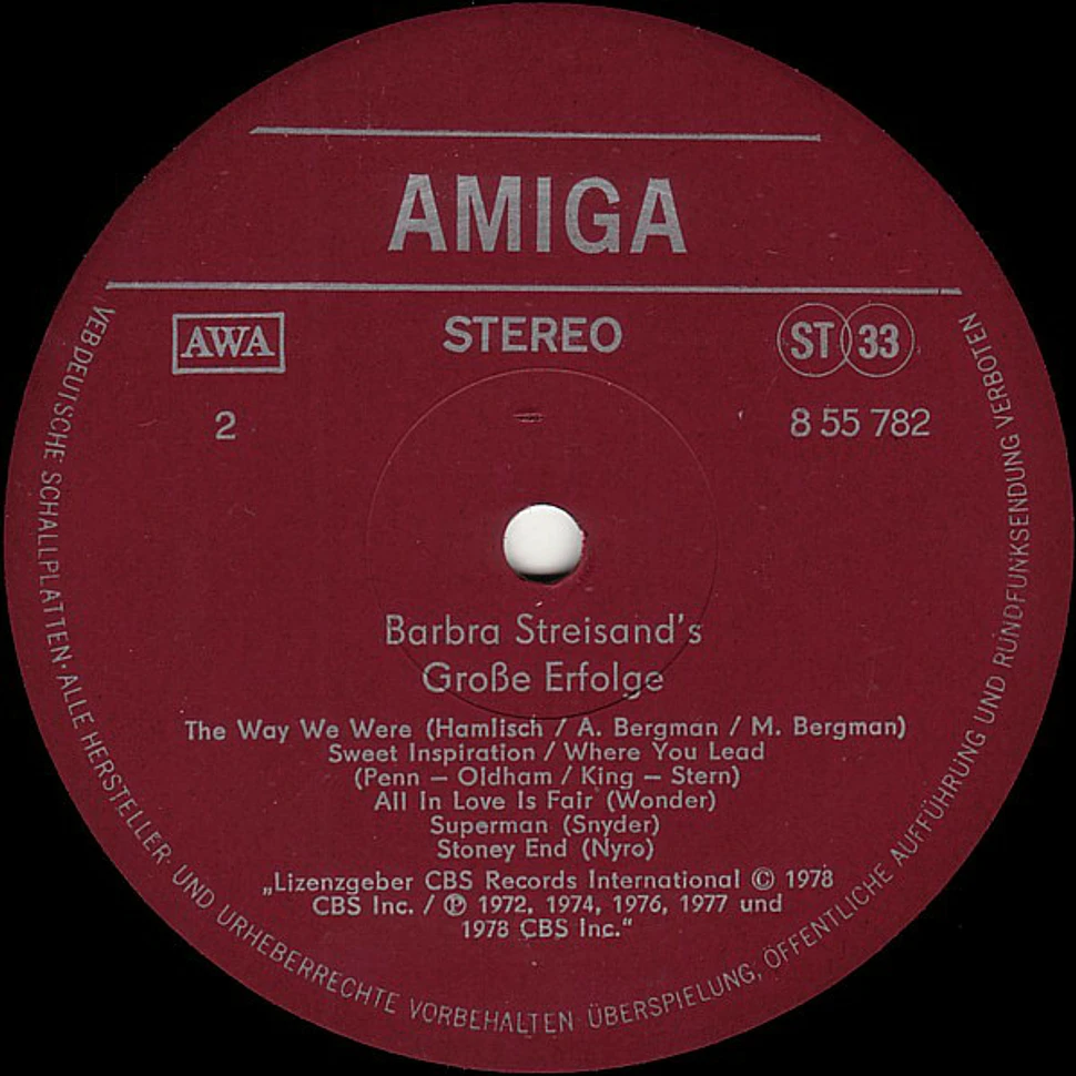 Barbra Streisand - Barbra Streisand's Große Erfolge - Vinyl LP - 1981 - GDR - Original | HHV
