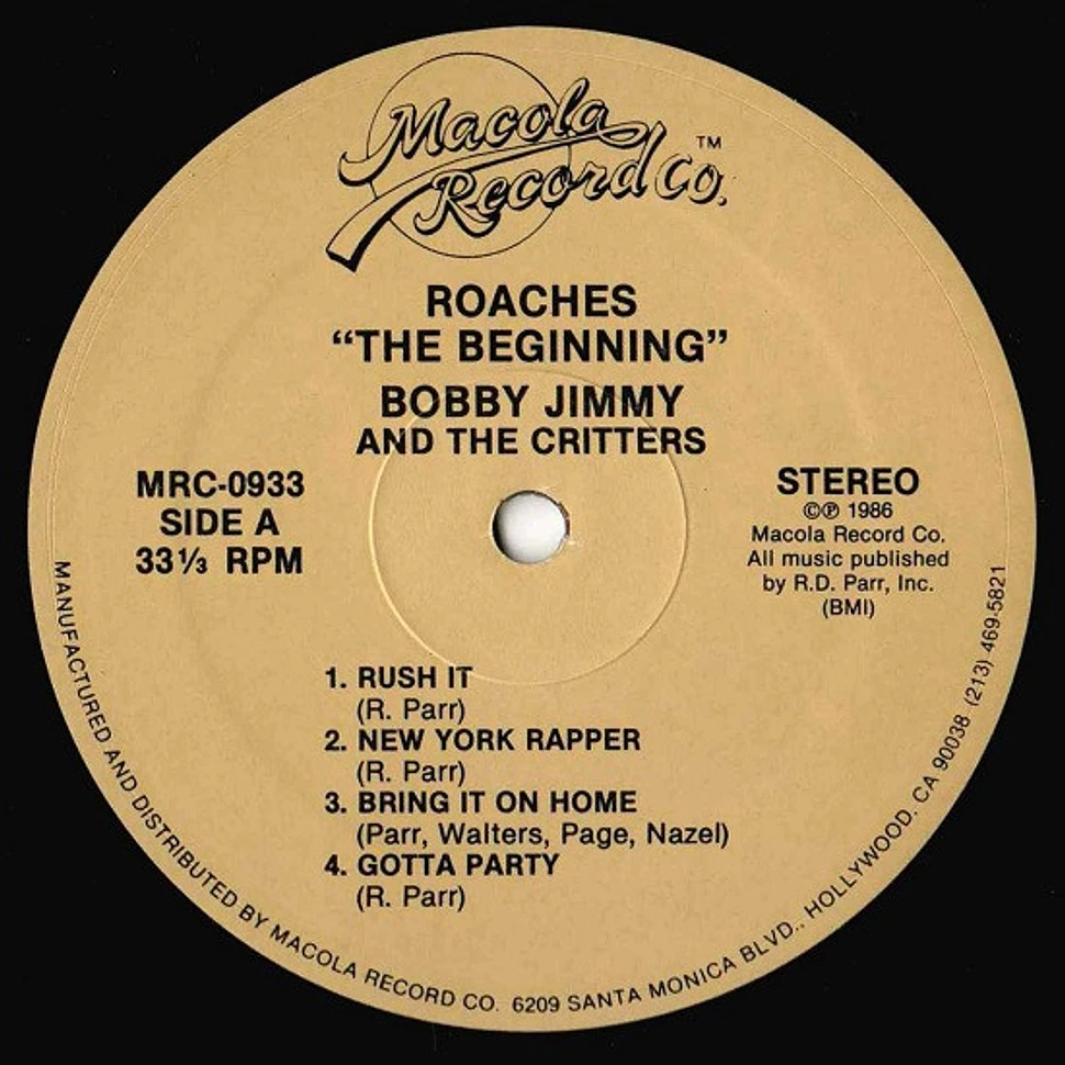 Bobby Jimmy And The Critters - Roaches: The Beginning - Vinyl LP - 1986 ...