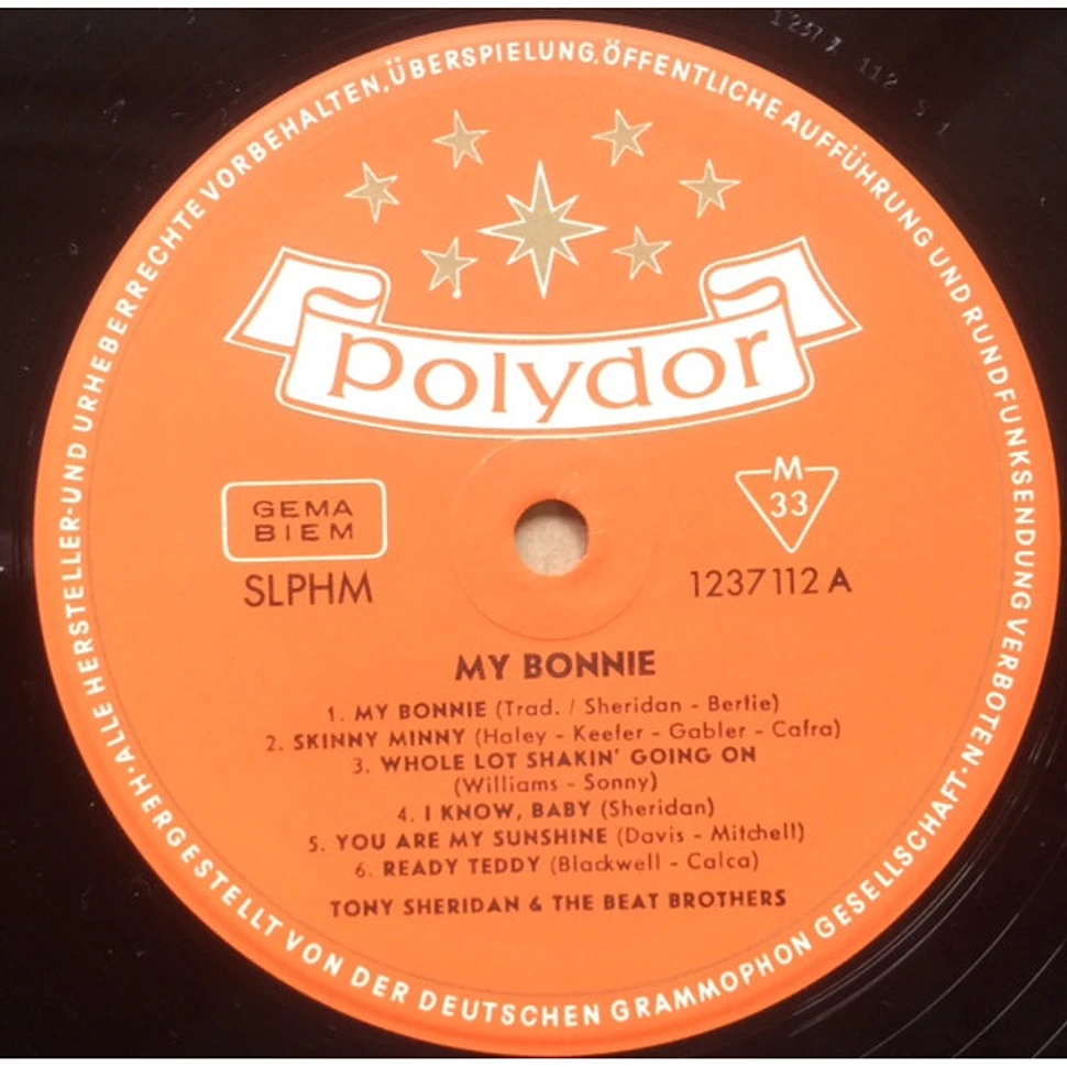 Tony Sheridan And The Beat Brothers - My Bonnie - Vinyl LP - 1986 - DE ...