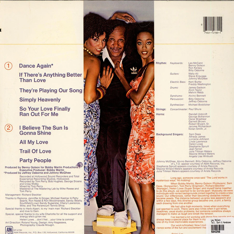 Les McCann - Tall, Dark & Handsome - Vinyl LP - 1979 - US - Original | HHV