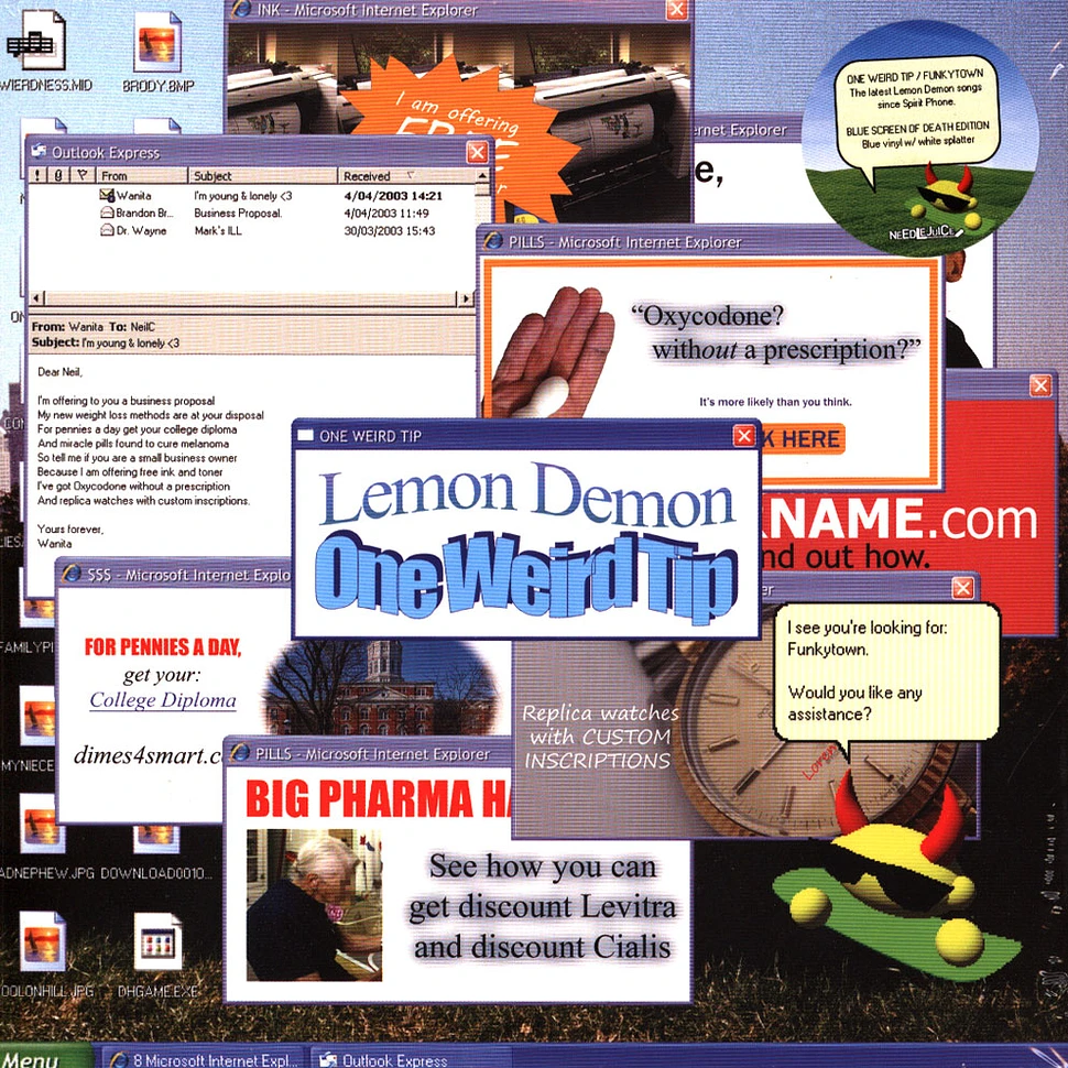 Lemon Demon - One Weird Tip / Funkytown Blue W/ White Splatter Vinyl ...