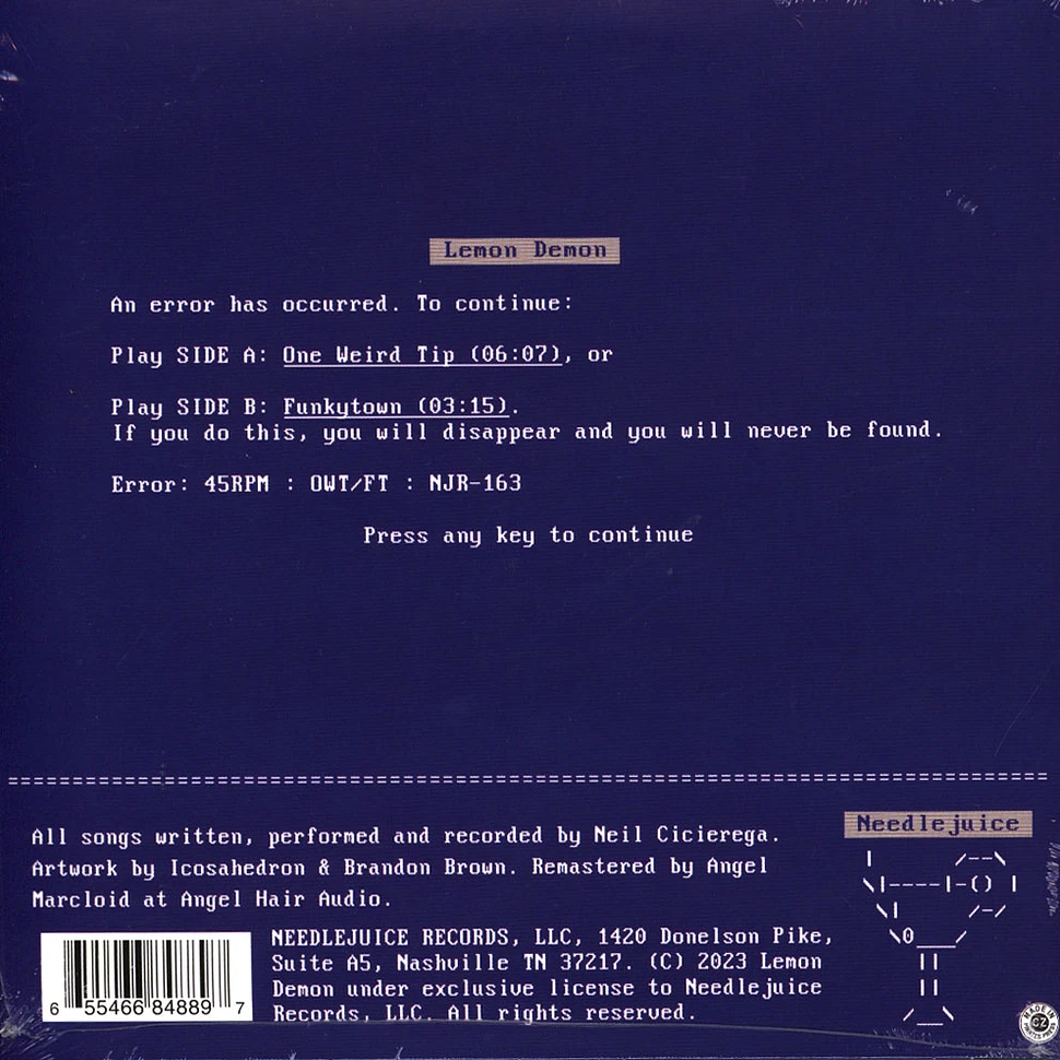 Lemon Demon - One Weird Tip / Funkytown Blue W/ White Splatter Vinyl ...