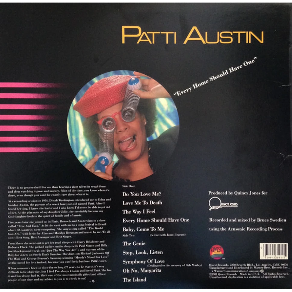 Quincy Jones Presents Patti Austin - Every Home Should Have One - Vinyl ...