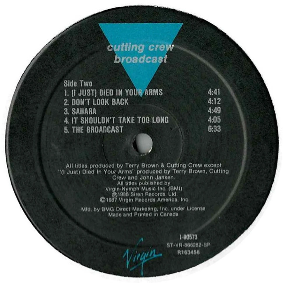 Cutting Crew - Broadcast - Vinyl LP - 1987 - US - Original | HHV
