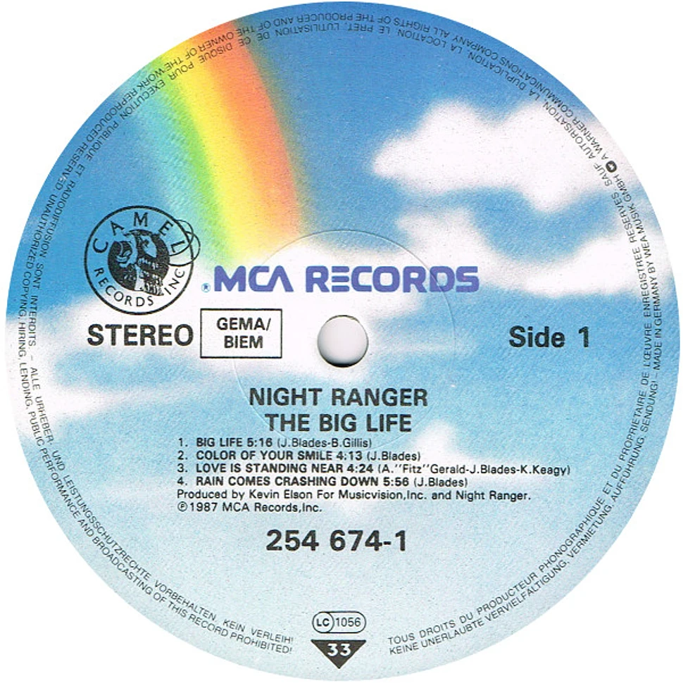 Night Ranger - Big Life - Vinyl LP - 1987 - EU - Original | HHV