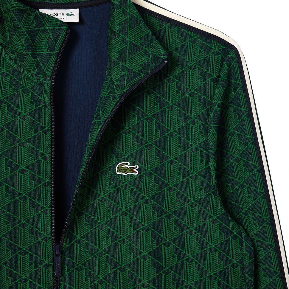 Lacoste - Paris Jacquard Monogram Track Jacket (Navy Blue / Sorrel) | HHV