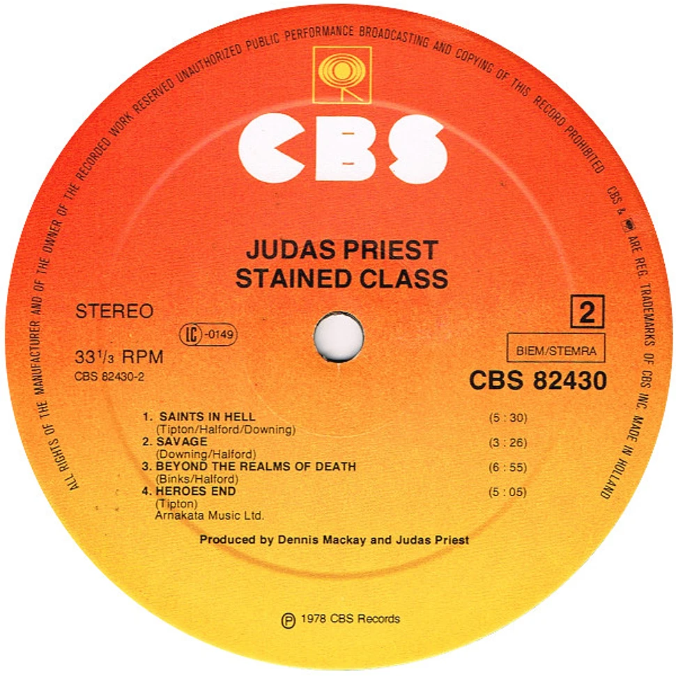 Judas Priest - Stained Class - Vinyl LP - 1978 - EU - Original | HHV