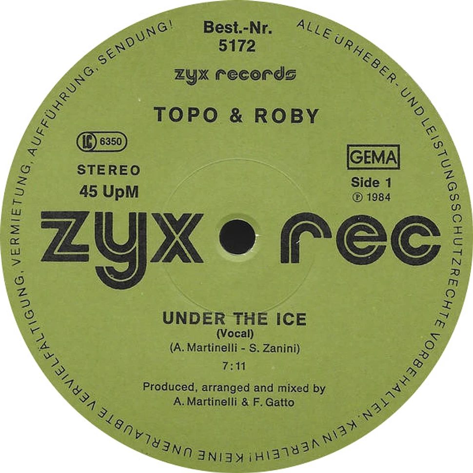 Topo & Roby - Under The Ice - Vinyl 12" - 1984 - DE - Original | HHV