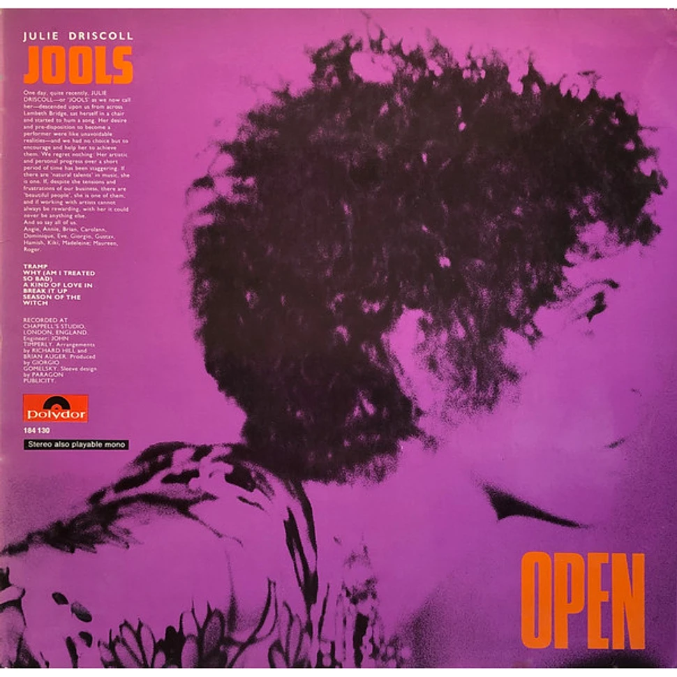 Julie Driscoll, Brian Auger & The Trinity - Open - Vinyl LP - 1967 - DE ...