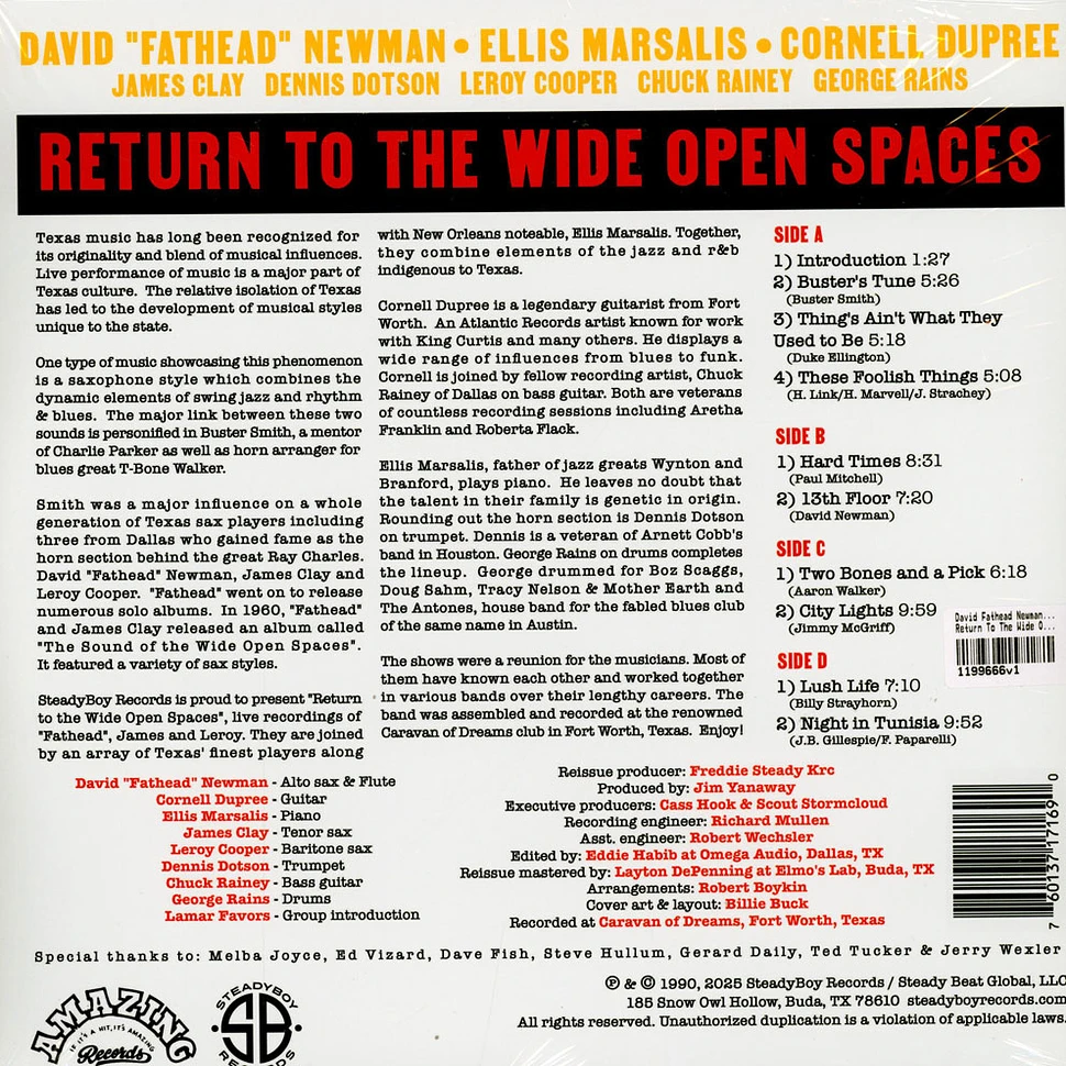 David Fathead Newman / Ellis Marsalis - Return To The Wide Open Spaces ...