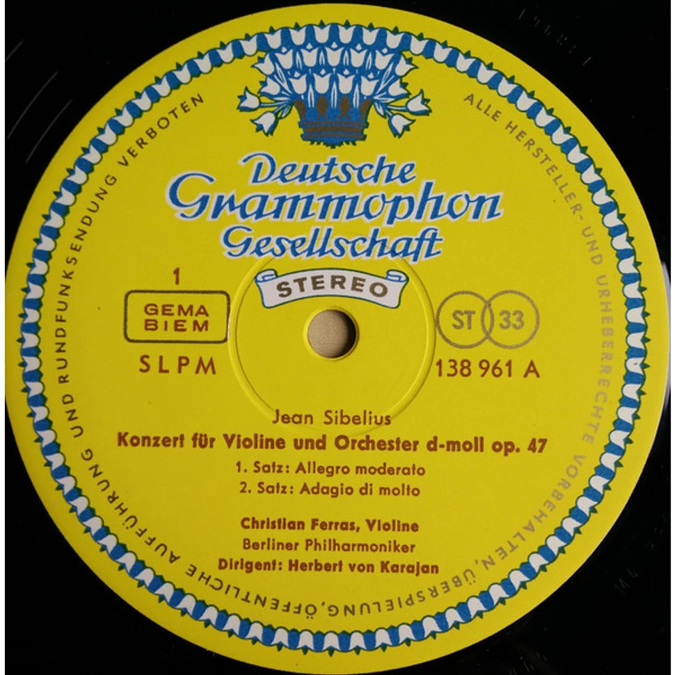 Jean Sibelius - Berliner Philharmoniker, Christian Ferras · Herbert von Karajan - Violinkonzert ...