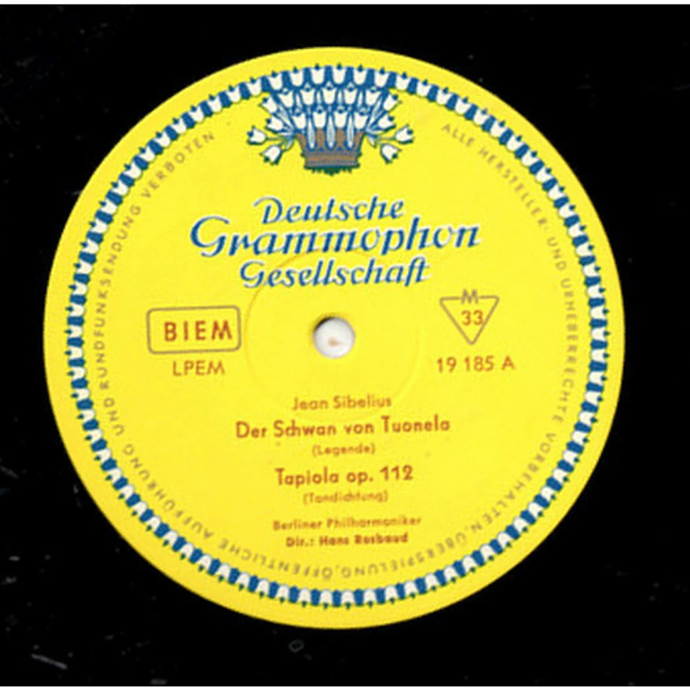 Jean Sibelius • Berliner Philharmoniker • Hans Rosbaud - Der Schwan Von Tuonela • Tapiola ...