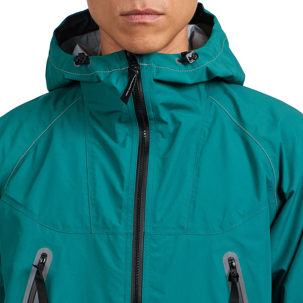 and wander - Loose Fitting Rain Jacket (Blue Green) | HHV