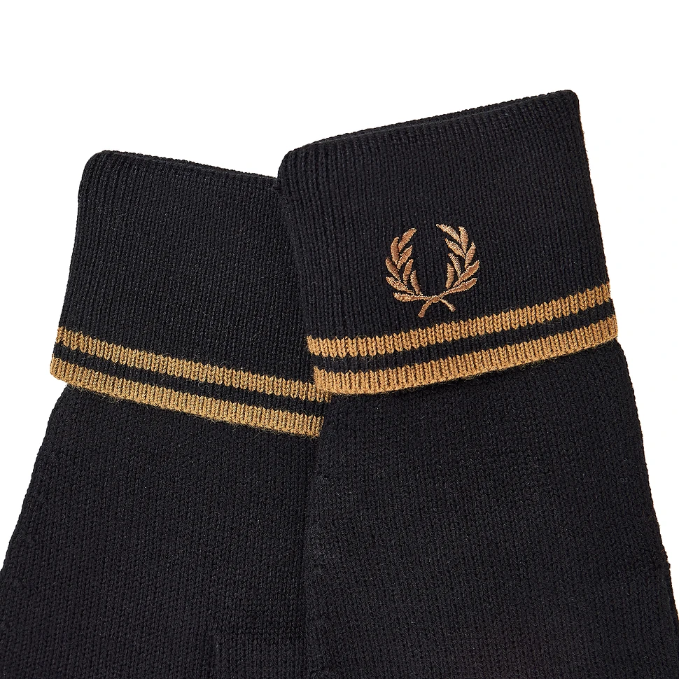 Fred Perry - Twin Tipped Merino Wool Gloves (Black / Shaded Stone) | HHV