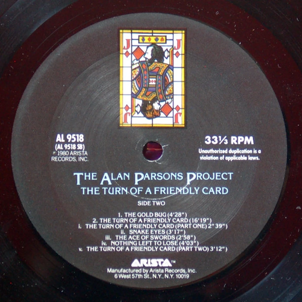 The Alan Parsons Project - The Turn Of A Friendly Card - Vinyl LP ...