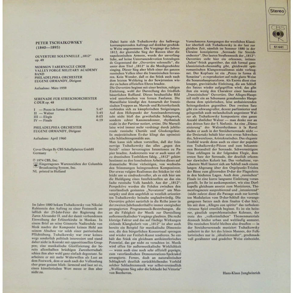 Pyotr Ilyich Tchaikovsky - The Philadelphia Orchestra, Mormon ...