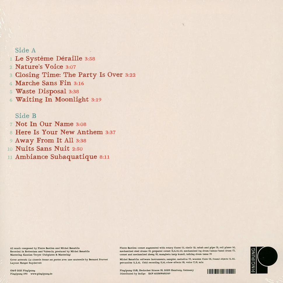 Pierre Bastien & Michel Banabila - Nuits Sans Nuit - Vinyl LP - 2025 ...