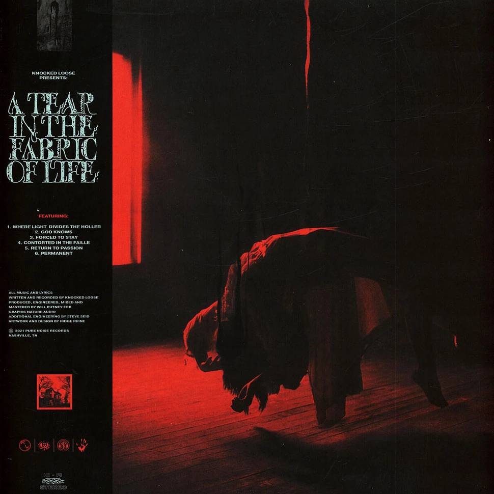 Knocked Loose - A Tear In The Fabric Of Life Clear w/ Red & Black ...