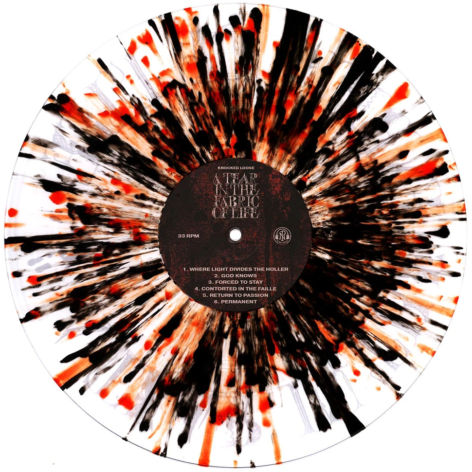 Knocked Loose - A Tear In The Fabric Of Life Clear w/ Red & Black ...