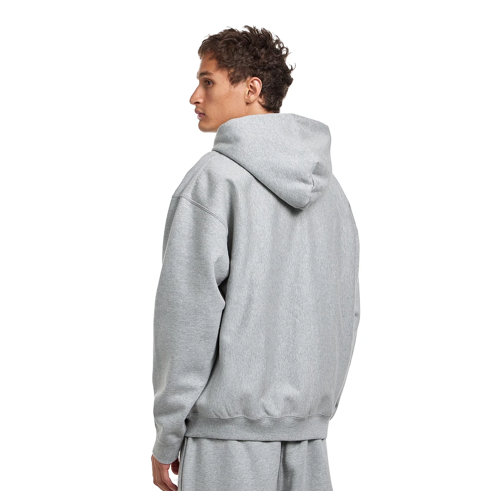Nike - Life Fleece Hoodie (Dark Grey Heather / Light Smoke Grey / White ...