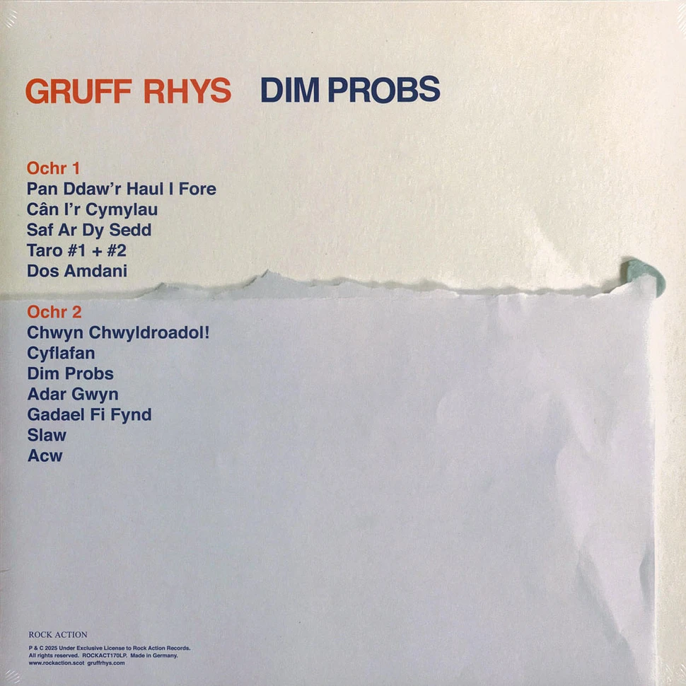 Gruff Rhys - Dim Probs Limited Orange Vinyl Edition - Vinyl LP - 2025 ...