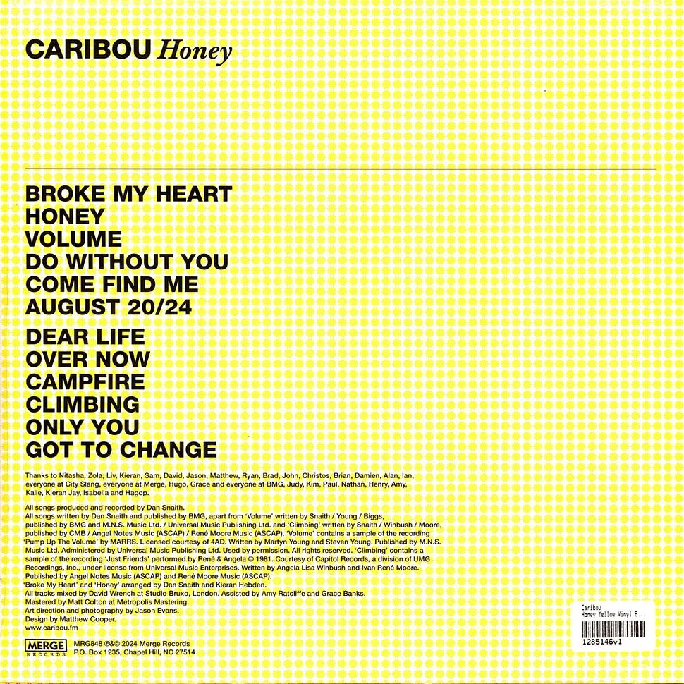 Caribou - Honey Yellow Vinyl Edition - Vinyl LP - 2024 - US - Original ...