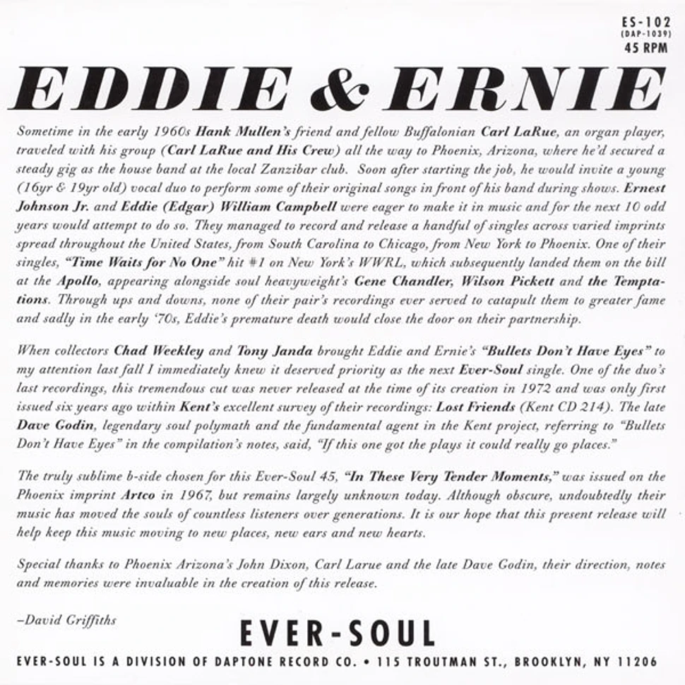 Eddie & Ernie - Bullets Don't Have Eyes / In These Very Tender Moments ...