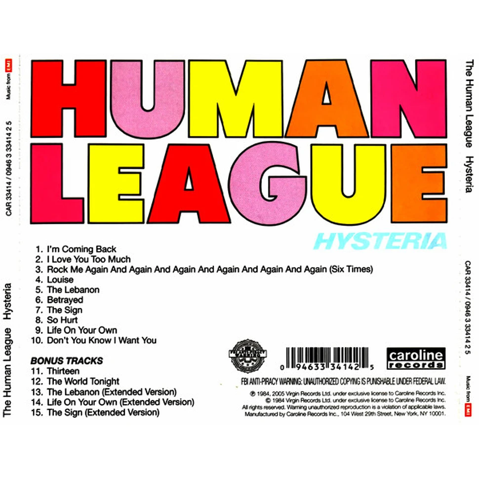 The Human League - Hysteria - CD - 2005 - US - Reissue | HHV