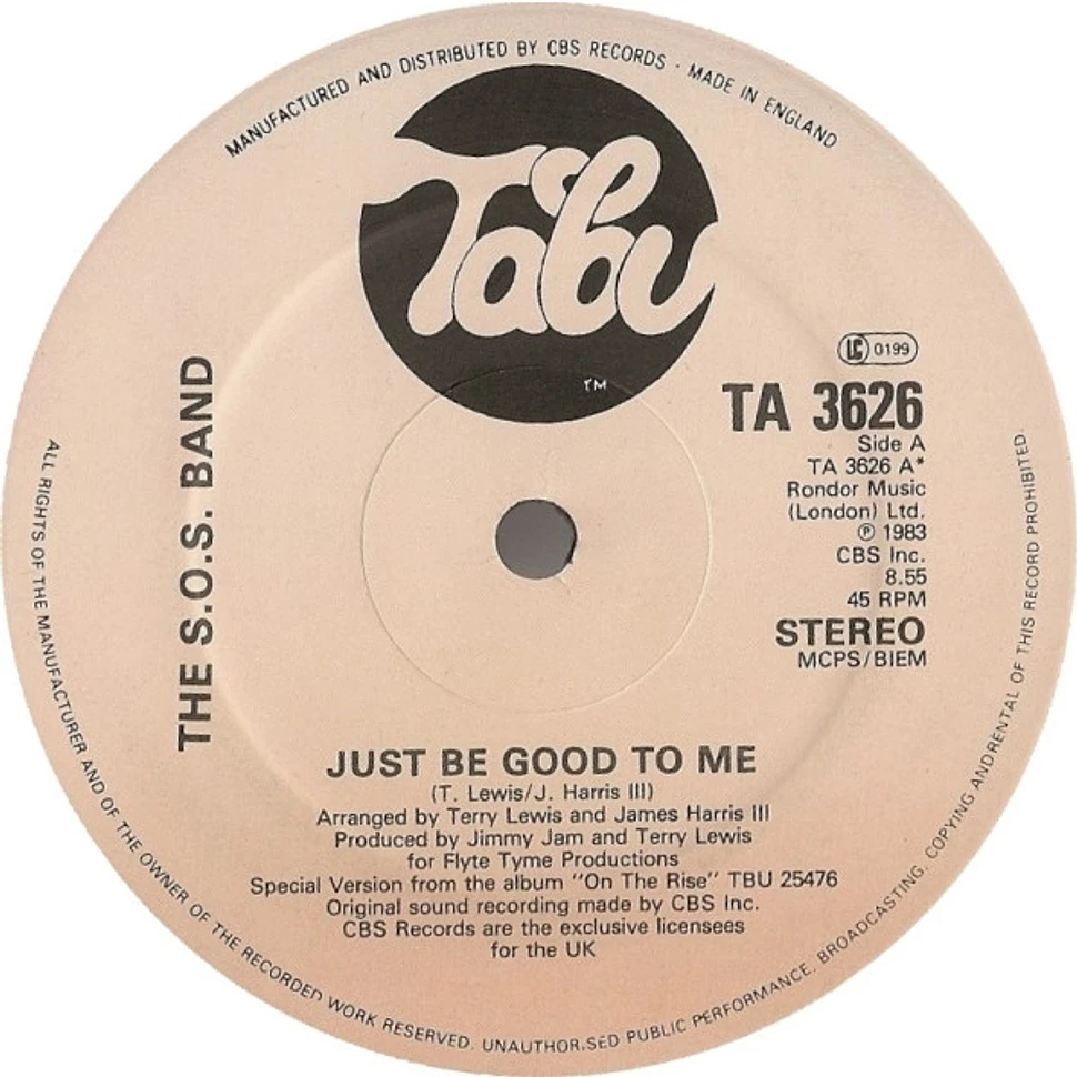 The S.O.S. Band - Just Be Good To Me - Vinyl 12" - 1983 - UK - Original ...