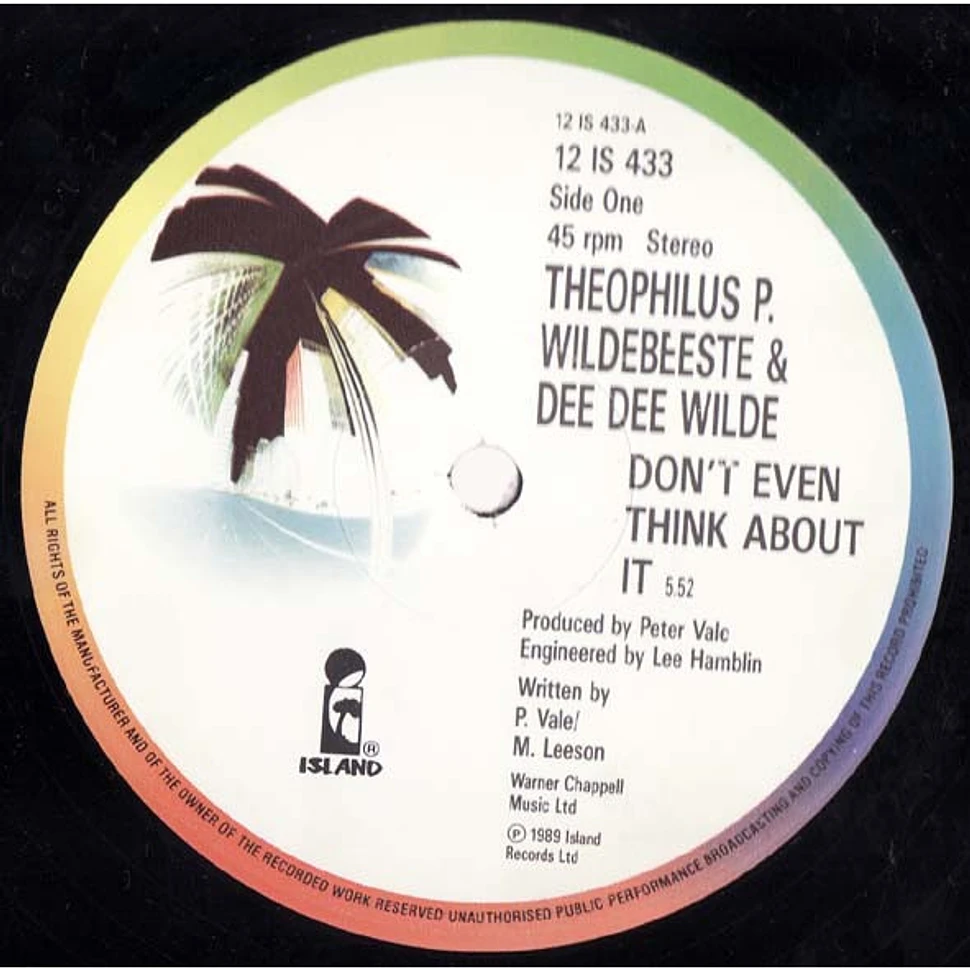 Theophilus P. Wildebeeste & Dee Dee Wilde - Don't Even Think About It ...