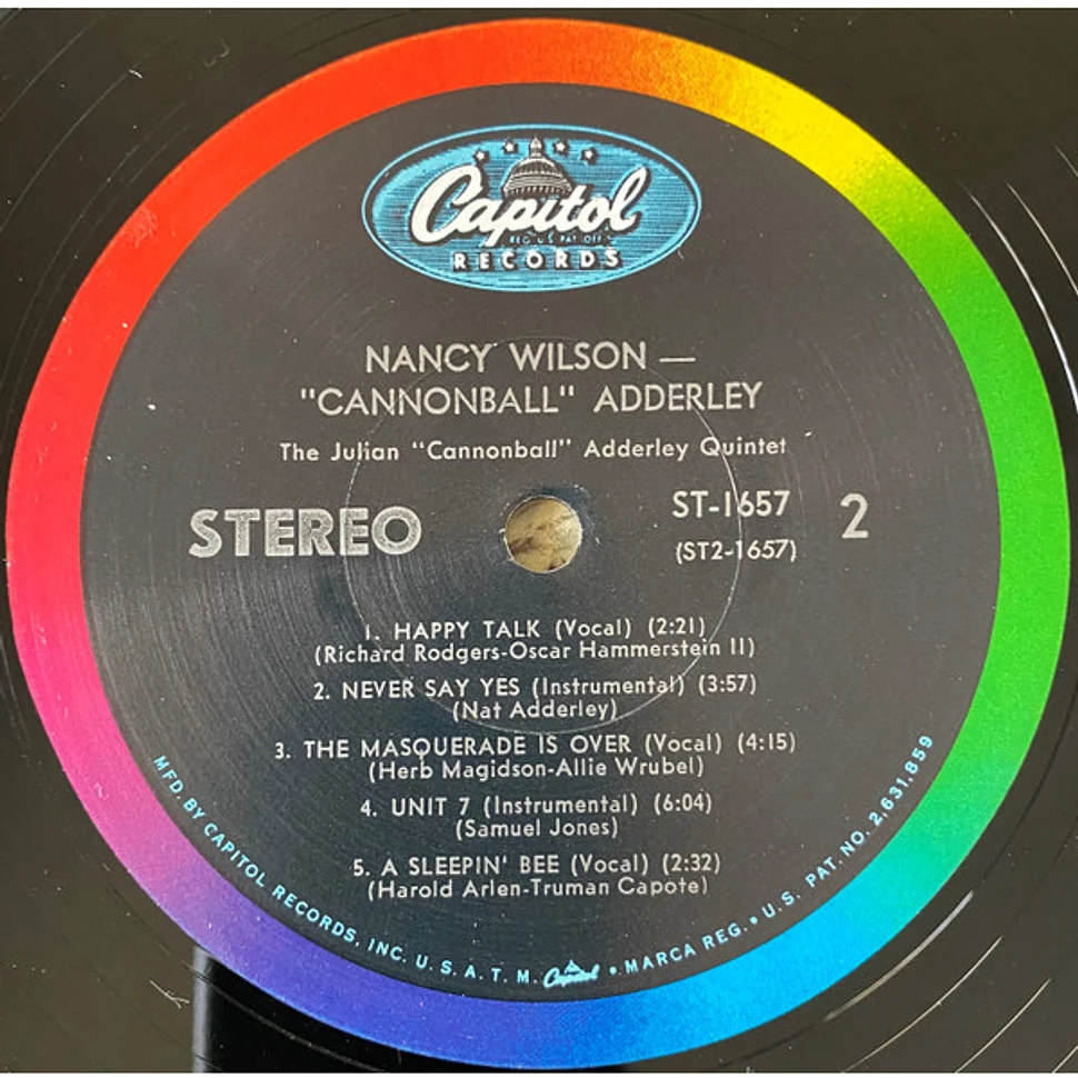 Nancy Wilson / Cannonball Adderley - Nancy Wilson / Cannonball Adderley - Vinyl LP - 1962 - US ...
