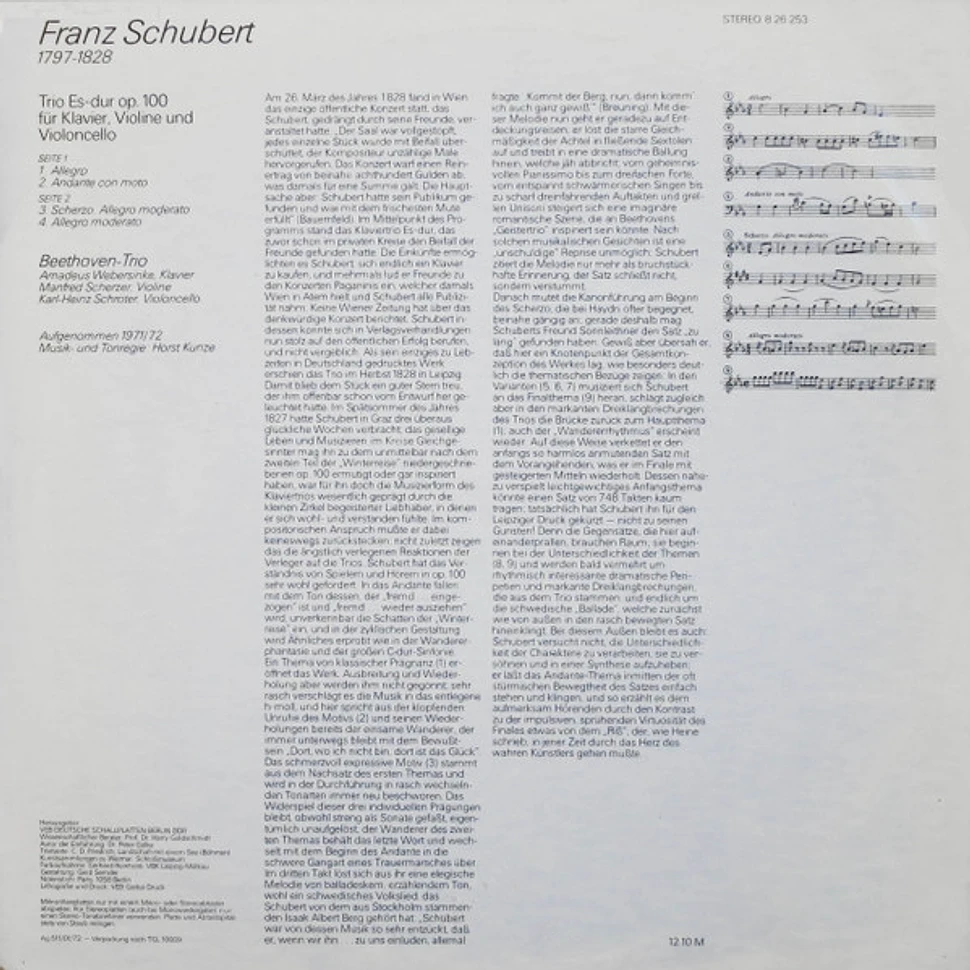 Franz Schubert, Amadeus Webersinke, Manfred Scherzer, Karl-Heinz ...