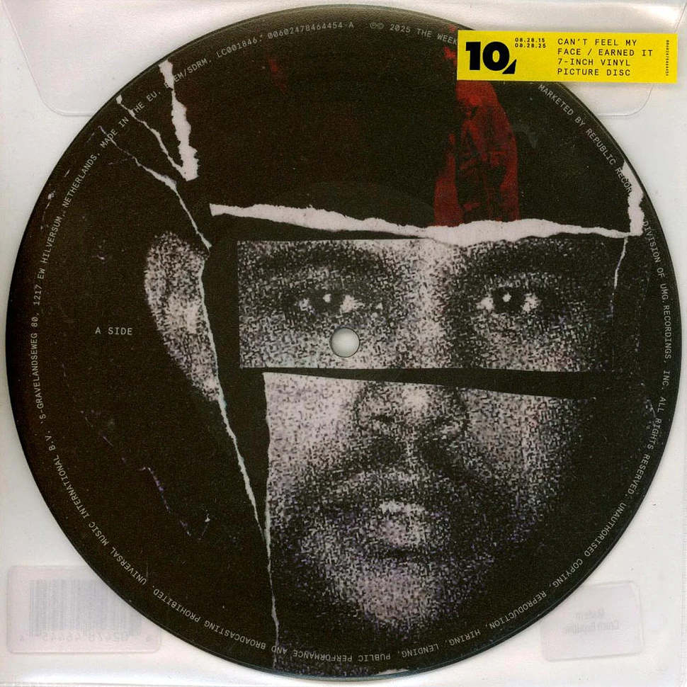 The Weeknd - Can't Feel My Face / Earned It Limited Picture Disc Vinyl ...