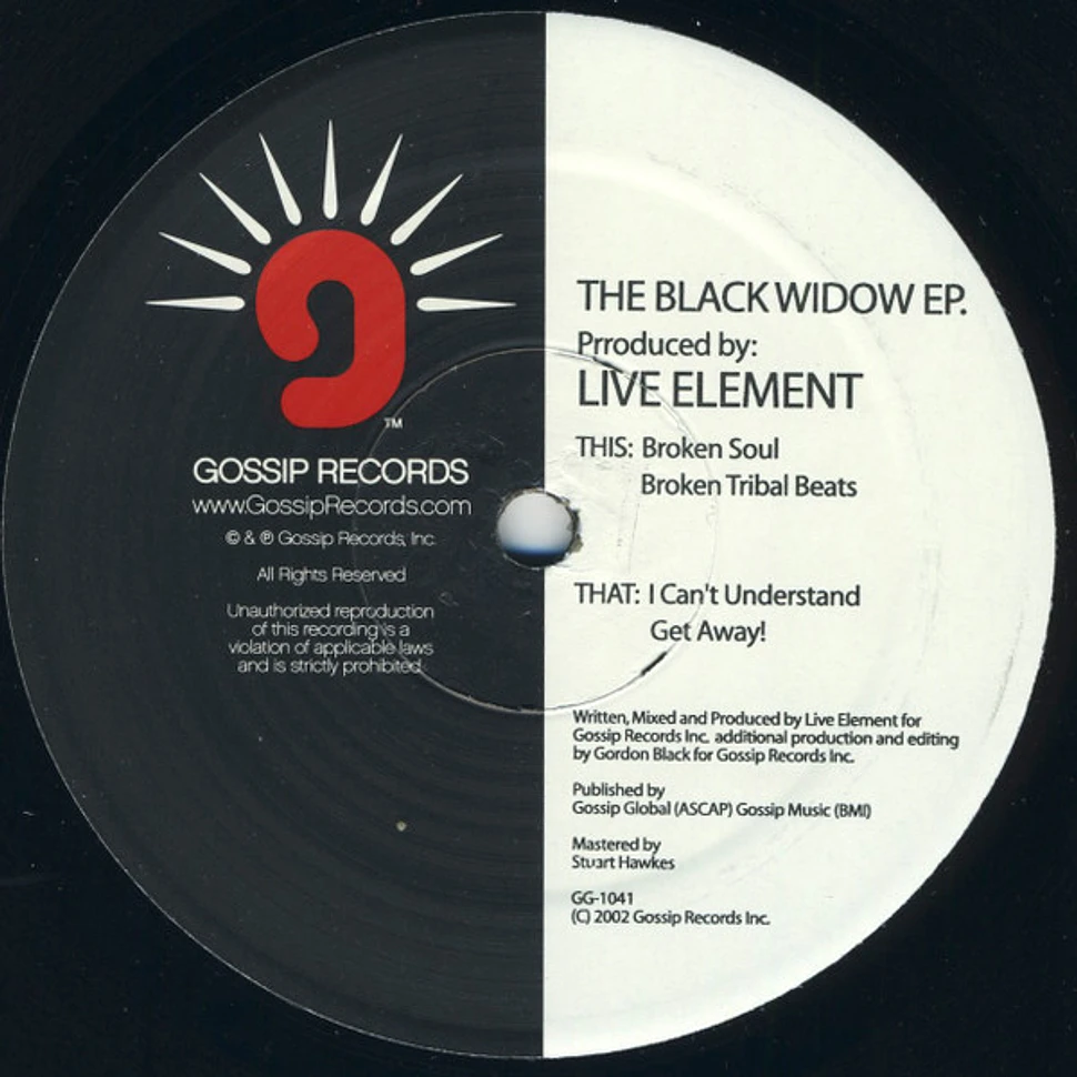 Live Element - The Black Widow EP - Vinyl 12" - 2002 - US - Original | HHV