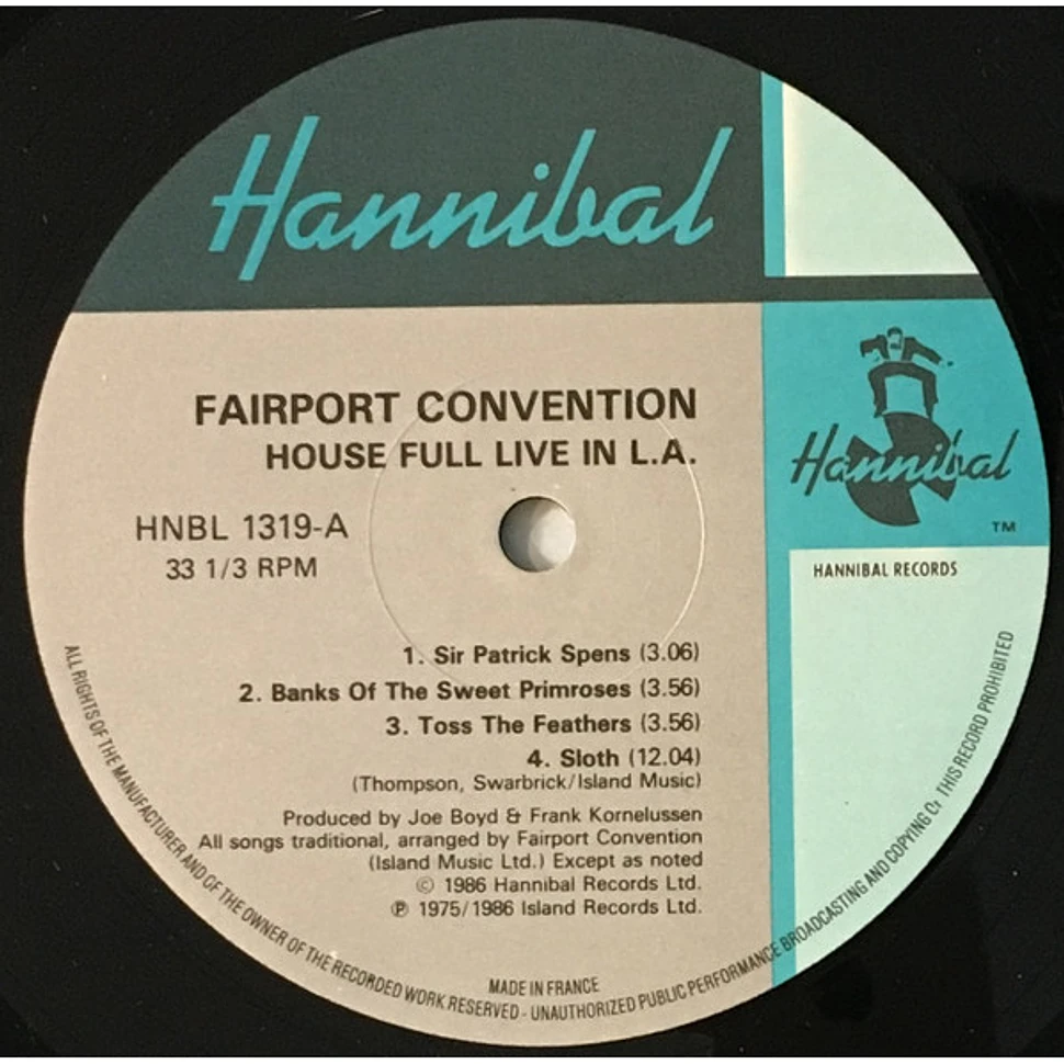 Fairport Convention - House Full - Fairport Convention Live In L.A ...