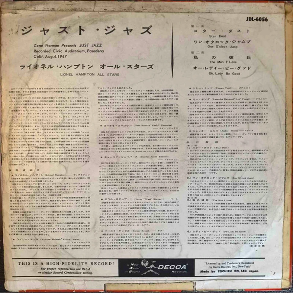 Lionel Hampton And The All Stars - Gene Norman Presents Just Jazz ...