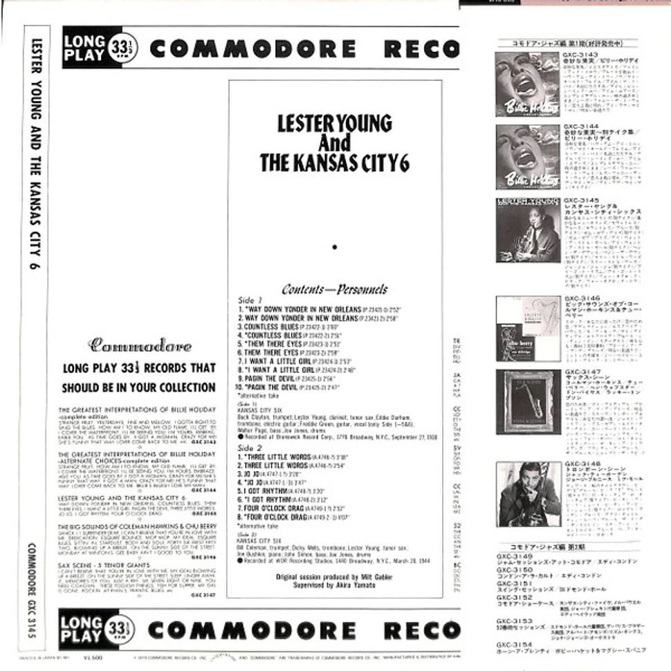 Lester Young - Lester Young and The Kansas City 6 - Vinyl LP - 1979 ...