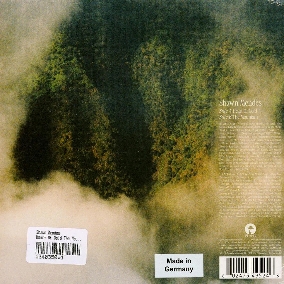 Shawn Mendes - Heart Of Gold The Mountain Limited Clear Vinyl Edition ...