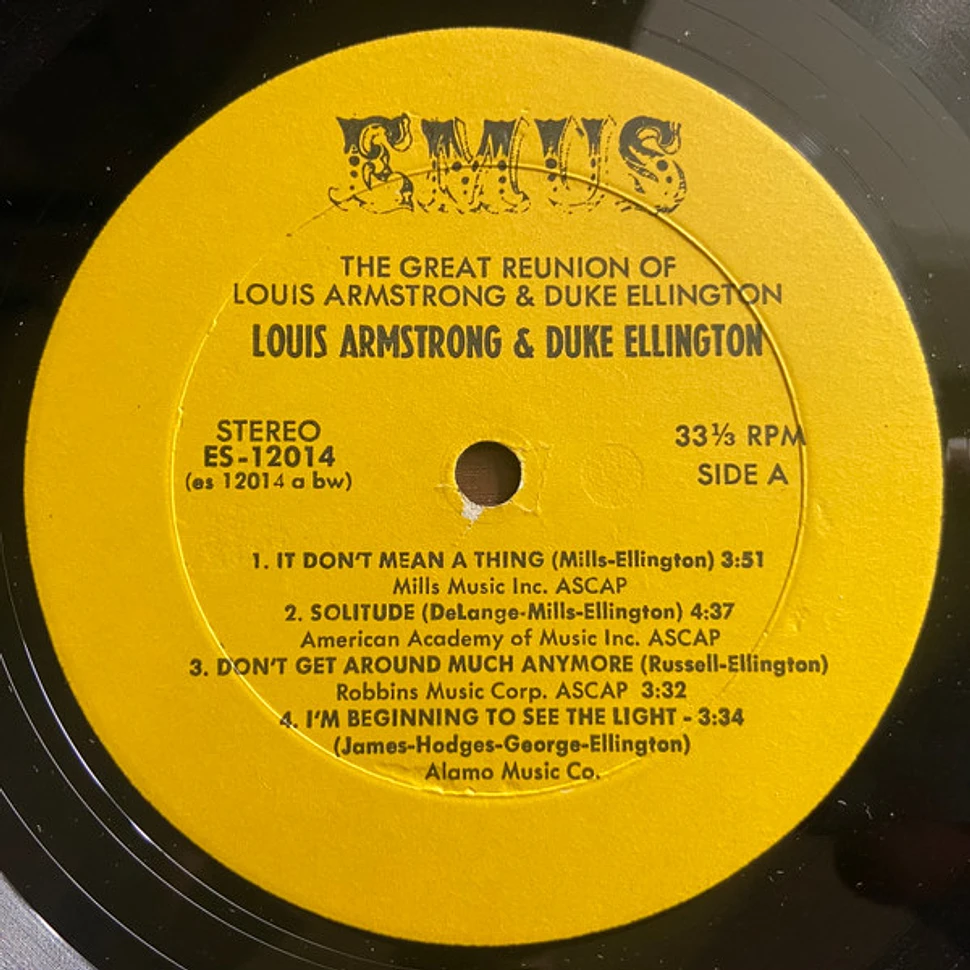 Louis Armstrong, Duke Ellington - The Great Reunion - Vinyl LP - US ...