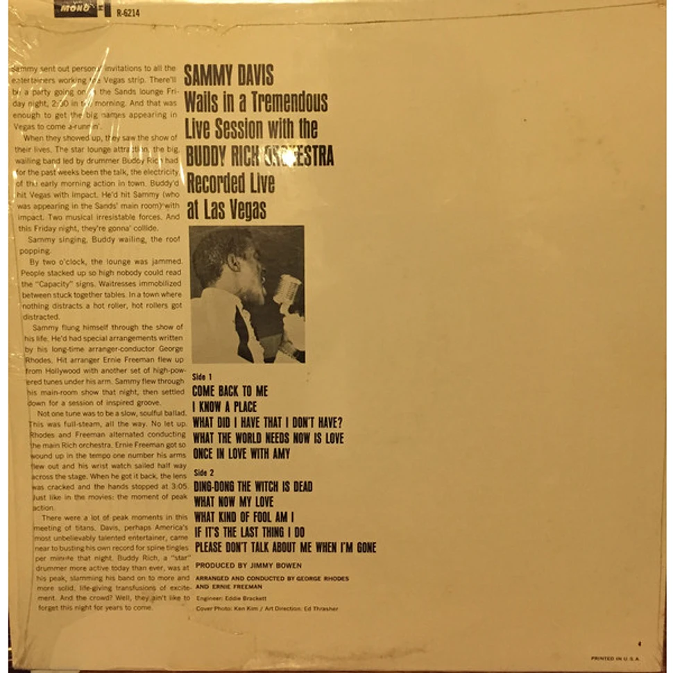 Sammy Davis Jr. / Buddy Rich - The Sounds Of '66 - Vinyl LP - 1966 - US ...