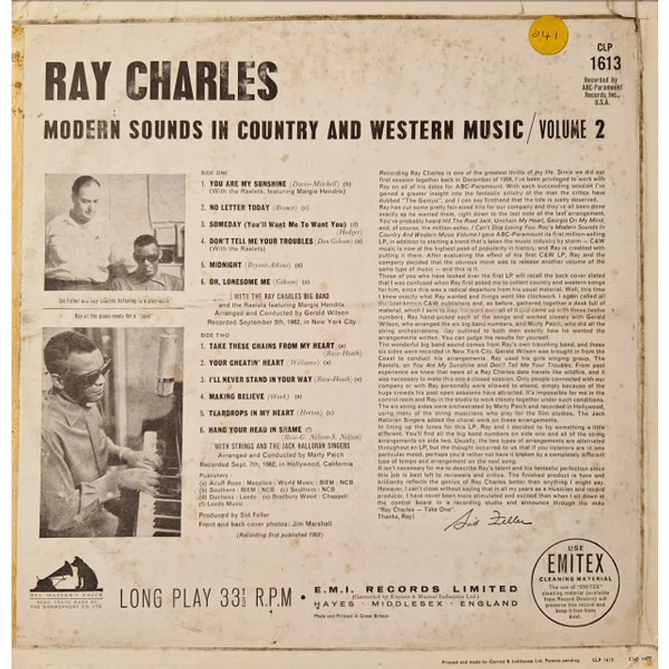 Ray Charles - Modern Sounds In Country And Western Music Volume Two ...