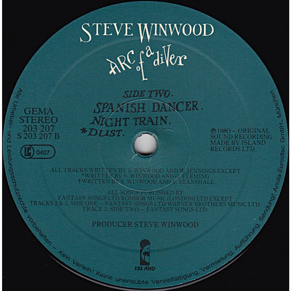 Steve Winwood - Arc Of A Diver - Vinyl LP - DE - Reissue | HHV